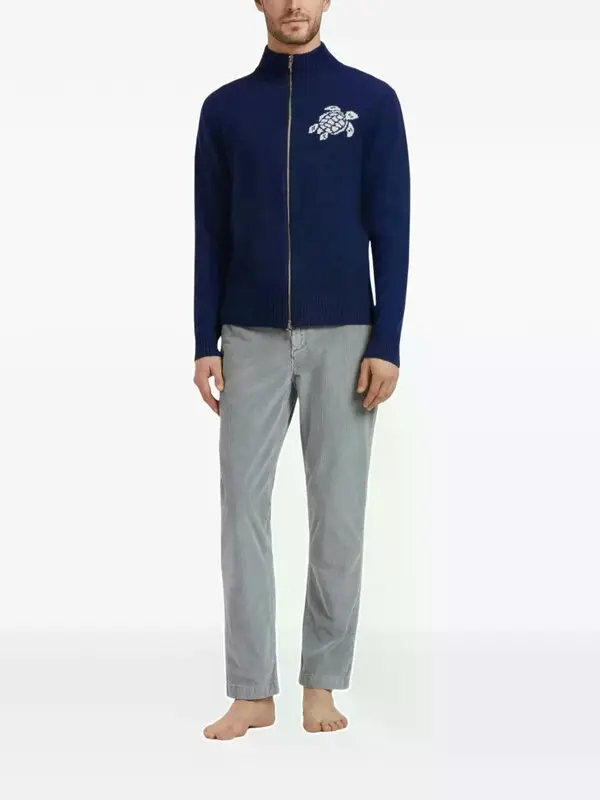 Vilebrequin Logo-jacquard Zip-up Cardigan - Blue