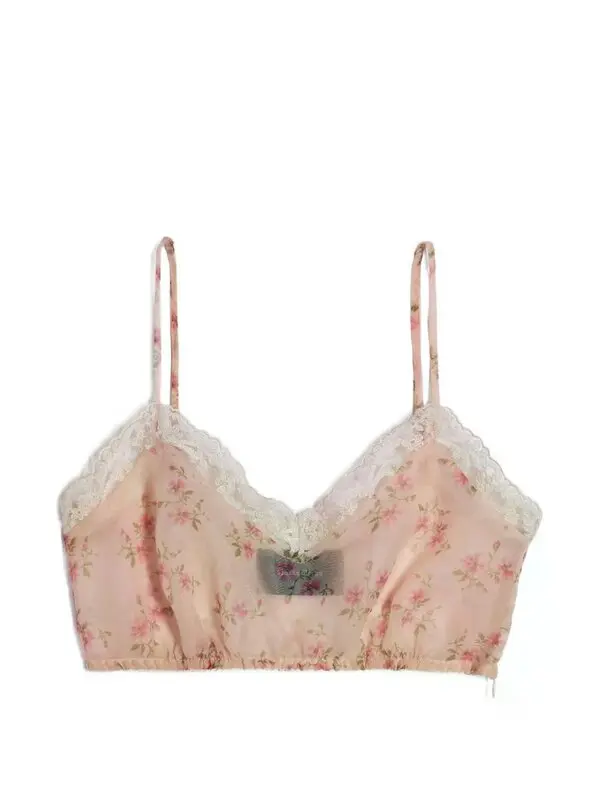 Simone Rocha Floral Lace Bralette - Pink