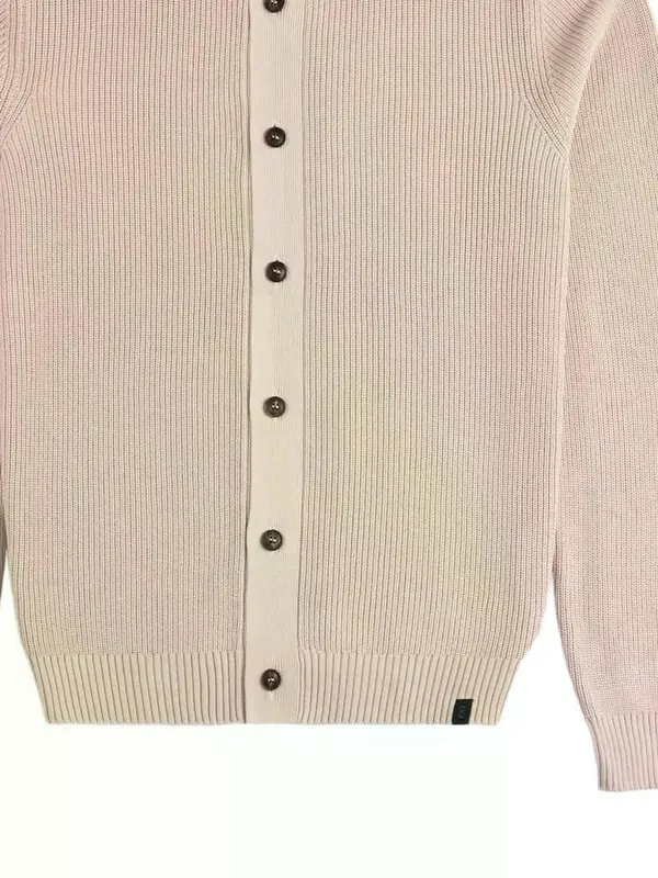 FAY Buttoned Ribbed Cardigan - Neutrals