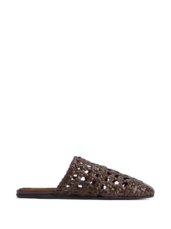 GIUSEPPE ZANOTTI Hand-woven Cage Slippers - Brown