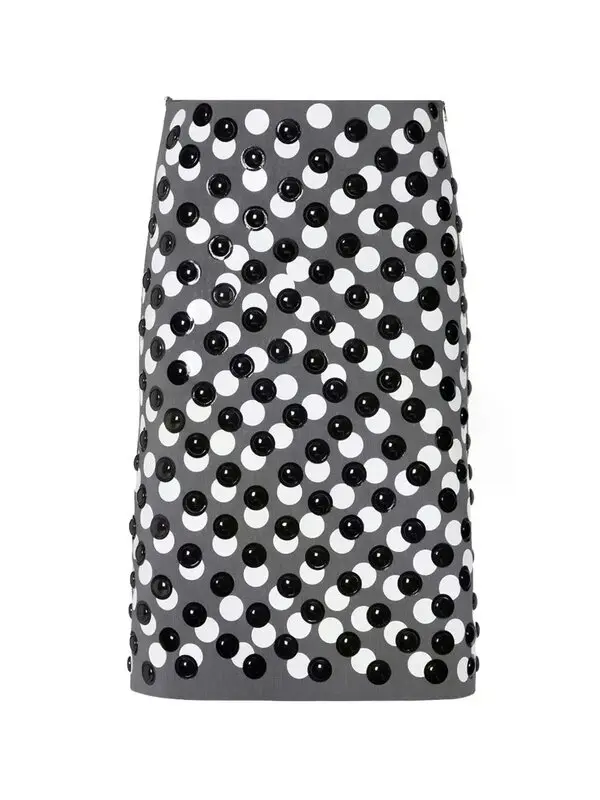 Fendi Studded Zip Skirt - Grey