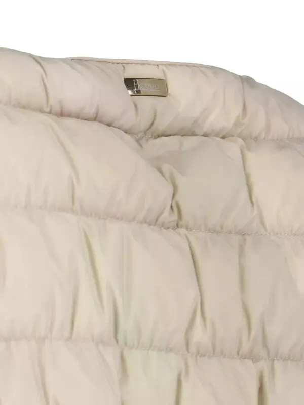 Herno Zip Quilted Coat - Neutrals