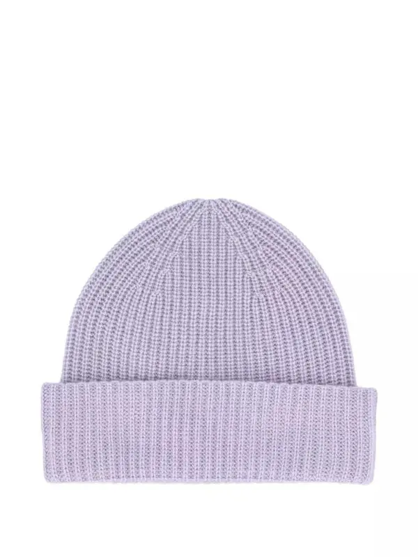 Loro Piana Ribbed Beanie Hat - Purple