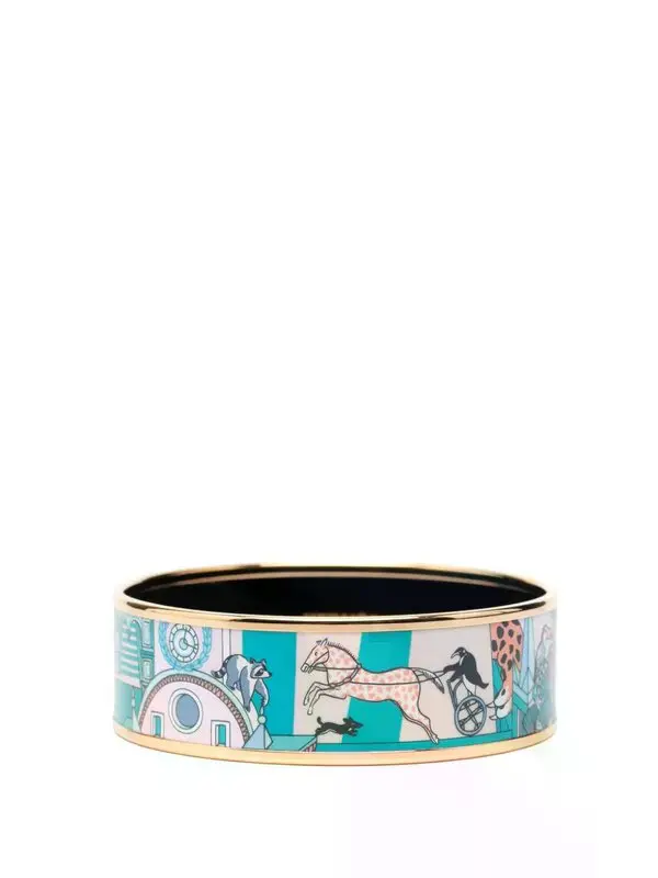Hermès 2000-2025 Wide Animapolis Enamel Bracelet - Blue