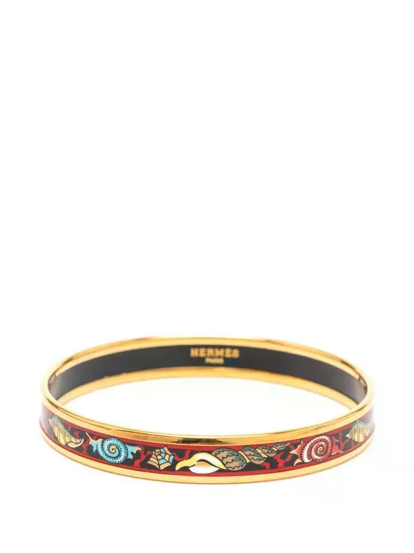 Hermès 20th Century Narrow Shells Enamel Bangle 70 - Gold
