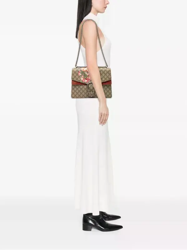 Gucci Gg Supreme Blooms Dionysus Shoulder Bag - Brown