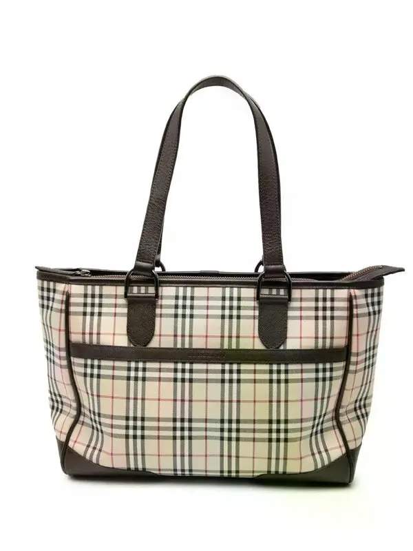 Burberry House Check Canvas Tote Bag - Brown