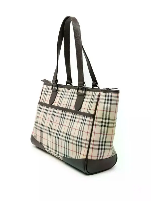 Burberry House Check Canvas Tote Bag - Brown
