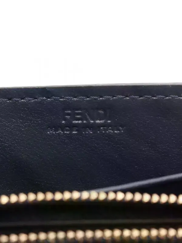 Fendi Denim Effect Ff Jacquard Baguette Continental Wallet With Chain - Blue