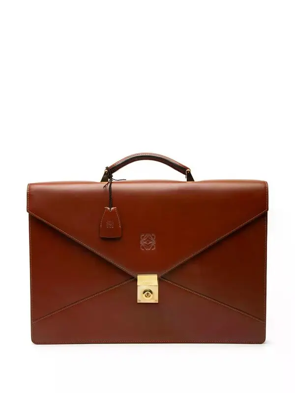 Loewe 2000-2025 Leather Business Bag - Brown