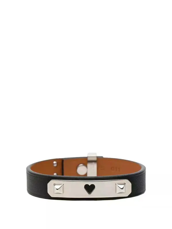 Hermès As De Coeur Swift Leather Bracelet - Black