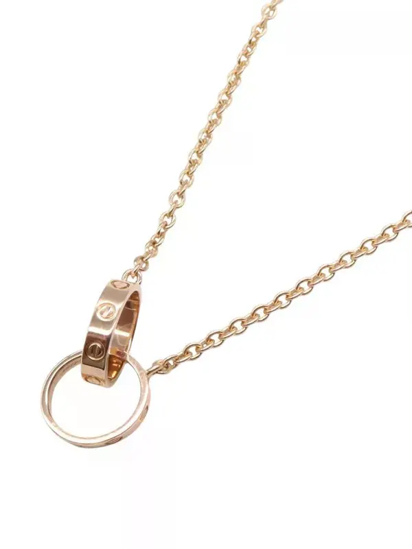 CARTIER 2010-2025 18k Rose Gold Interlocking Love Necklace - Pink