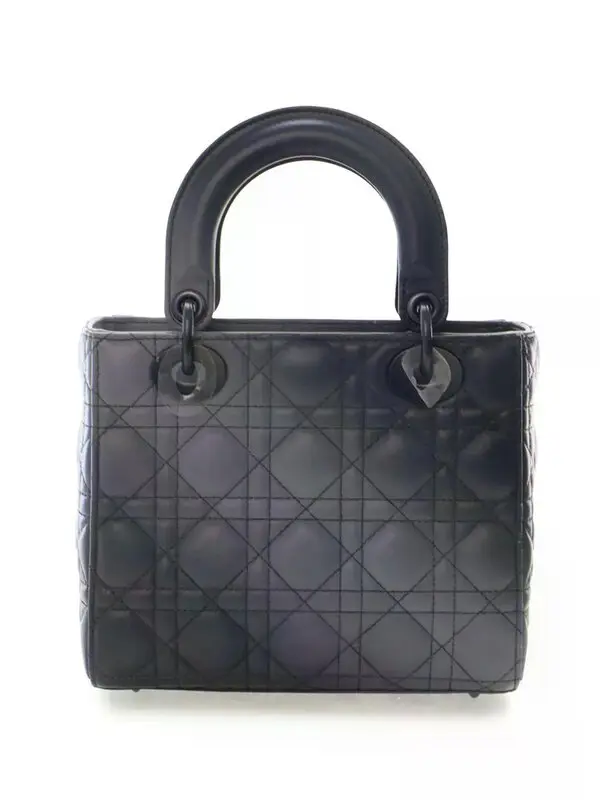 Dior 2010-2025 Small Lambskin Cannage My Abcdior Lady Satchel - Grey