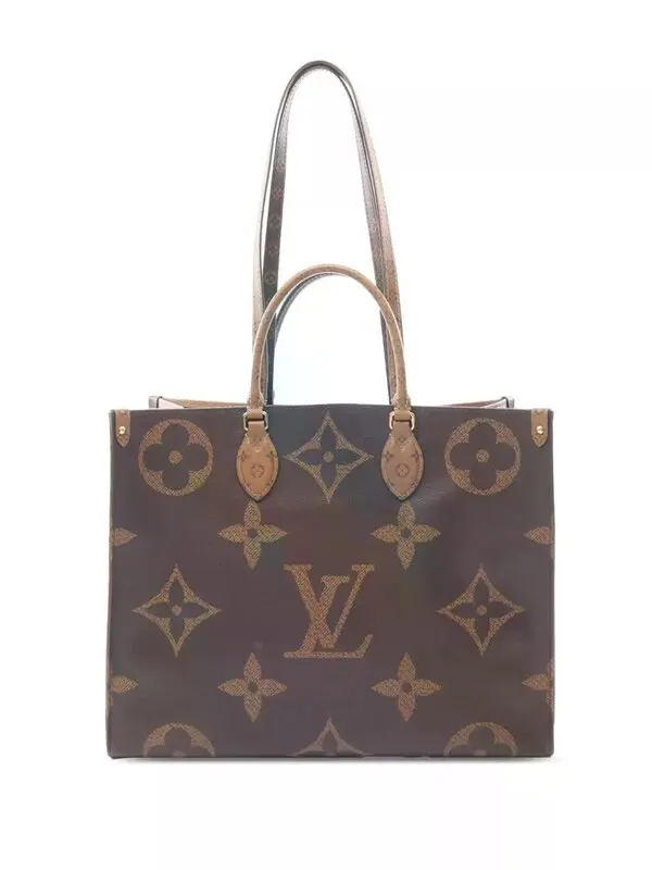 LOUIS VUITTON 2019 Monogram Reverse Giant Onthego Gm Satchel - Brown