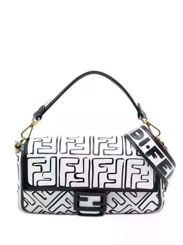 Fendi 2010-2025 Joshua Vides California Sky Medium Baguette Satchel - White