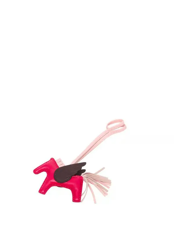 Hermès 2021 Milo Lambskin And Swift Grigri Rodeo Pegase Bag Charm Pm Key Chain - Pink