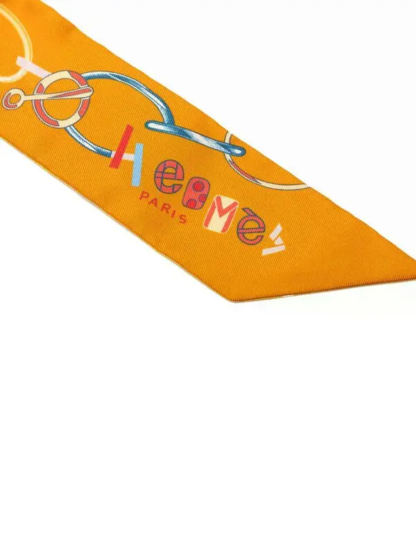 Hermès 2000-2025 Do Re Boucles Silk Twilly Scarf Scarves - Orange