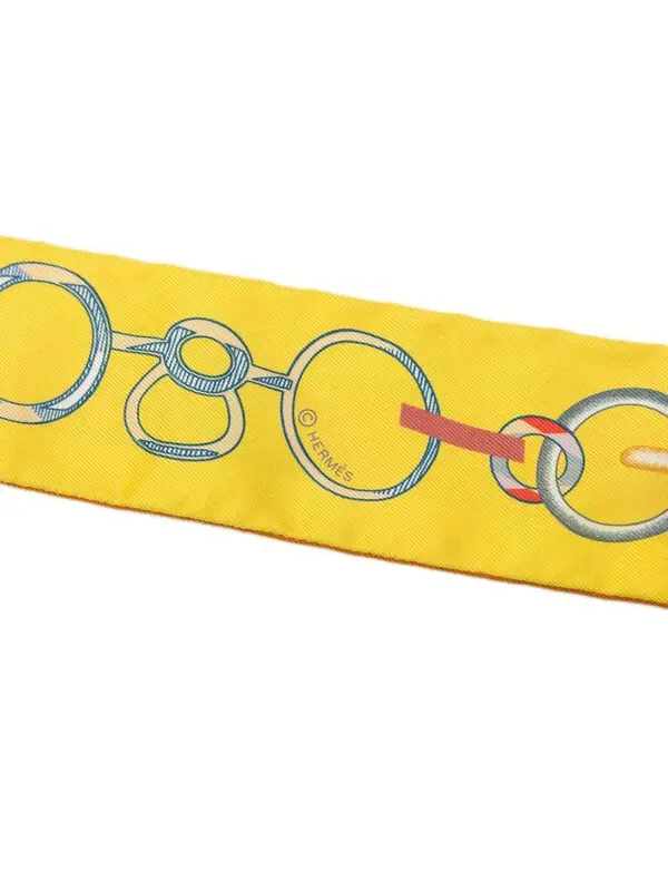 Hermès 2000-2025 Do Re Boucles Silk Twilly Scarf Scarves - Orange