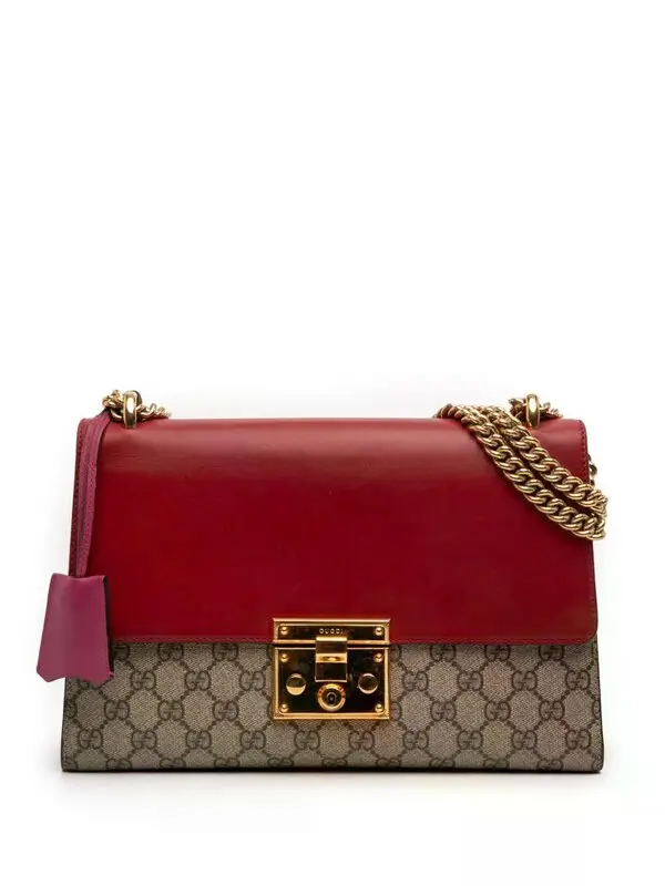 Gucci Gg Supreme Padlock Shoulder Bag - Brown