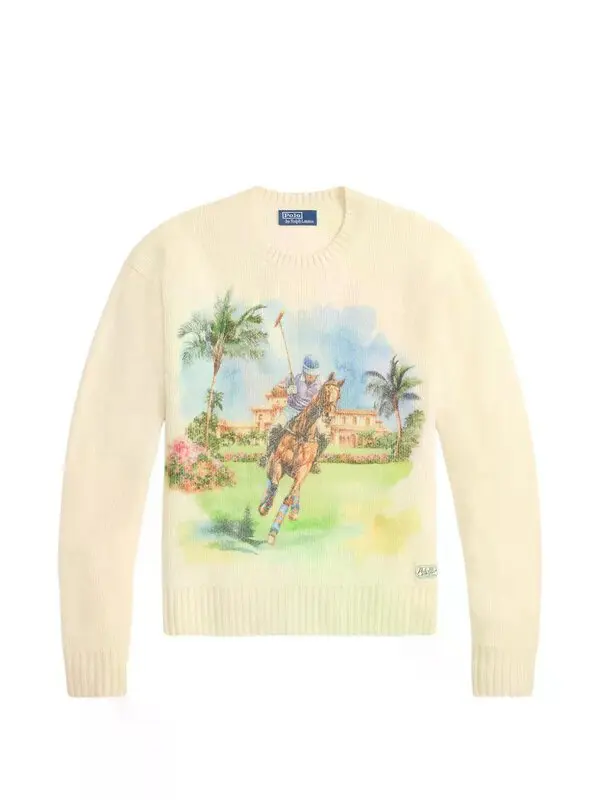 Polo Ralph Lauren Printed Crew Neck Sweater - Neutrals