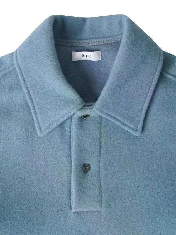 RIER Wool Polo Shirt - Blue