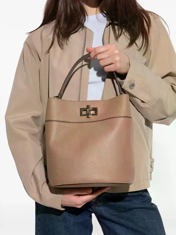 Furla Amelia Twist-lock Bucket Bag - Neutrals