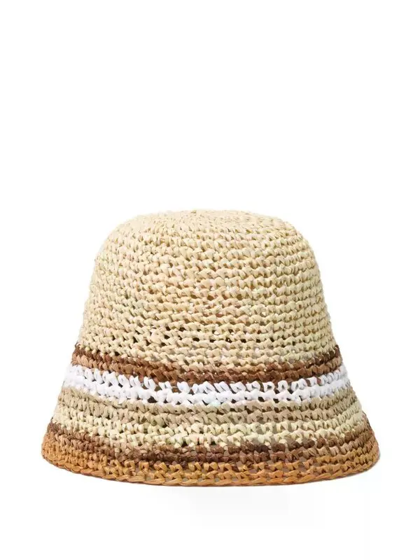 Fabiana Filippi Striped Bucket Hat - Neutrals