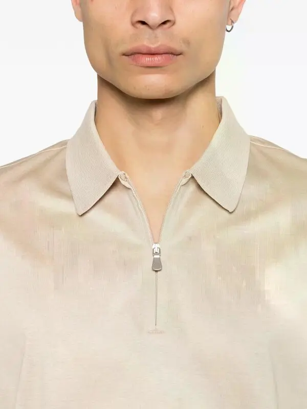 GRAN SASSO Zip Polo Shirt - Neutrals