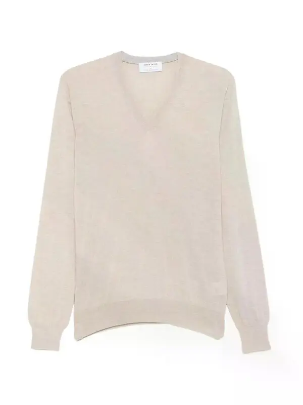 GRAN SASSO Long-sleeve V-neck Sweater - Neutrals