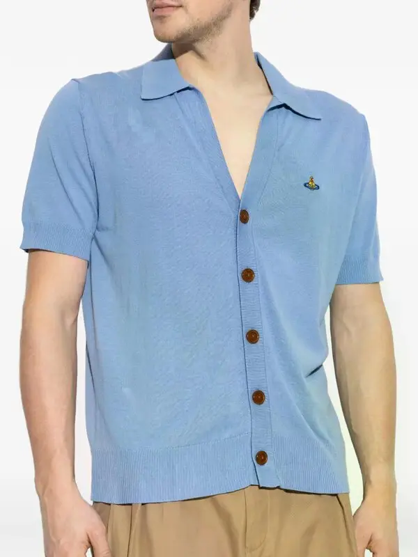 VIVIENNE WESTWOOD Orb-embroidered Cardigan - Blue