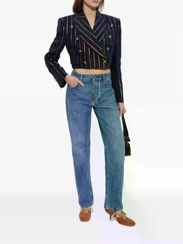 VIVIENNE WESTWOOD Pinstripe Crop Jacket - Blue
