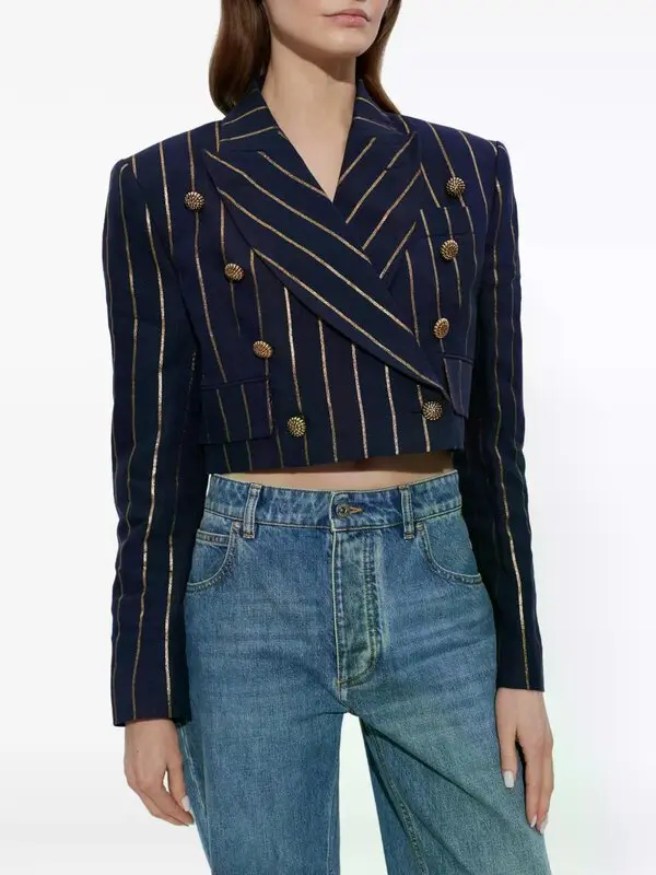 VIVIENNE WESTWOOD Pinstripe Crop Jacket - Blue