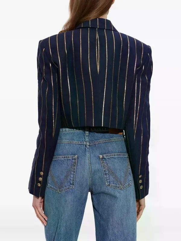 VIVIENNE WESTWOOD Pinstripe Crop Jacket - Blue
