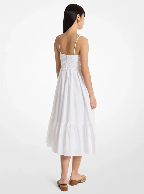 Michael Kors Cotton Poplin Midi Dress - White