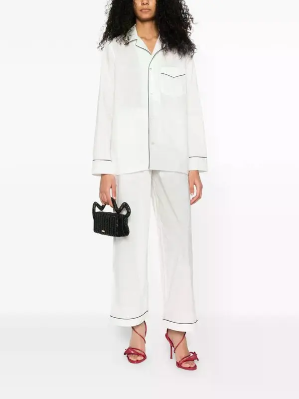FORTE_FORTE Trim Long-sleeve Shirt - White