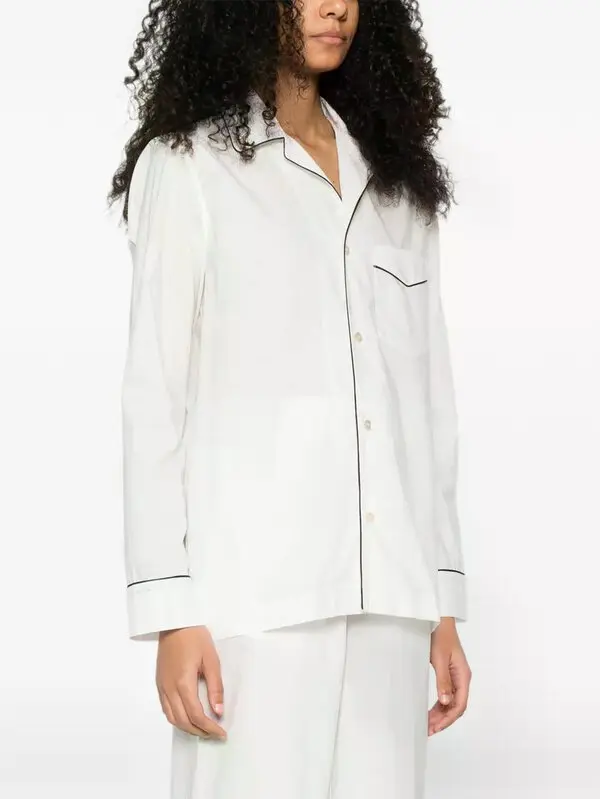 FORTE_FORTE Trim Long-sleeve Shirt - White