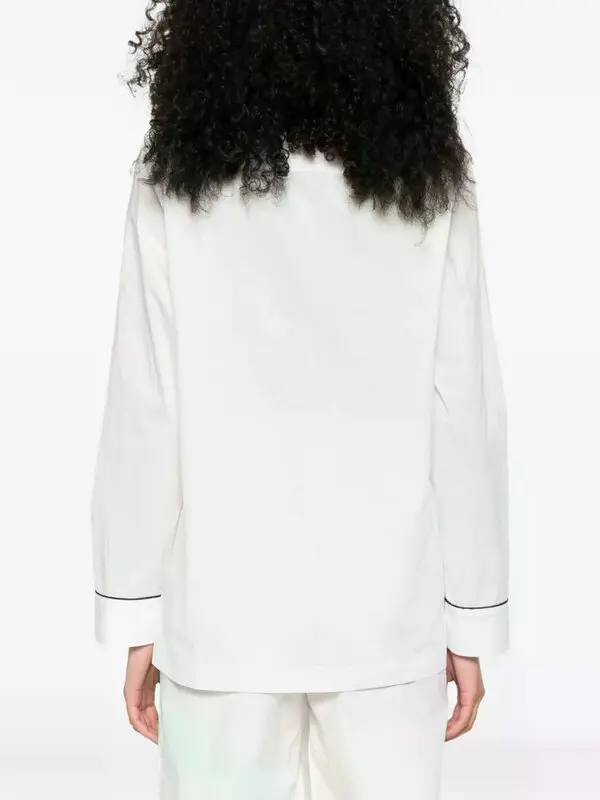 FORTE_FORTE Trim Long-sleeve Shirt - White