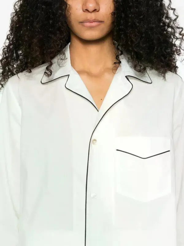 FORTE_FORTE Trim Long-sleeve Shirt - White