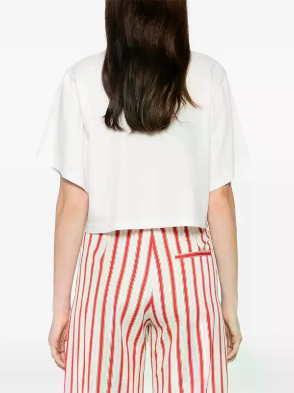 FORTE_FORTE Embroidered Cotton T-shirt - White