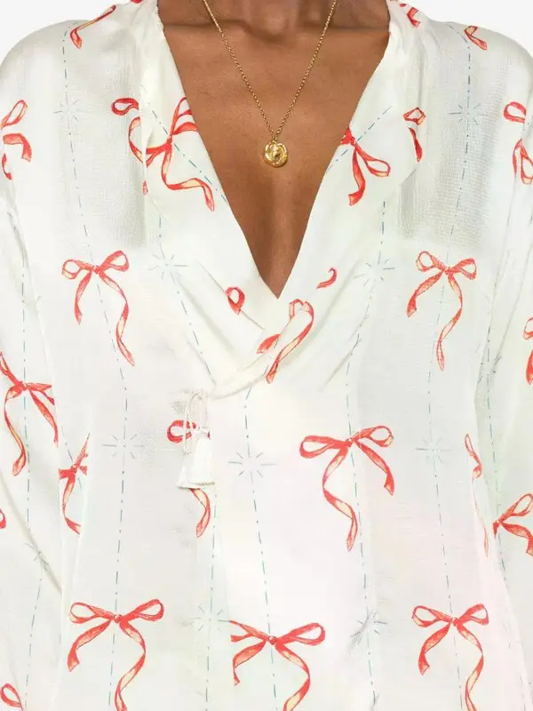 FORTE_FORTE Bow-print Shirt