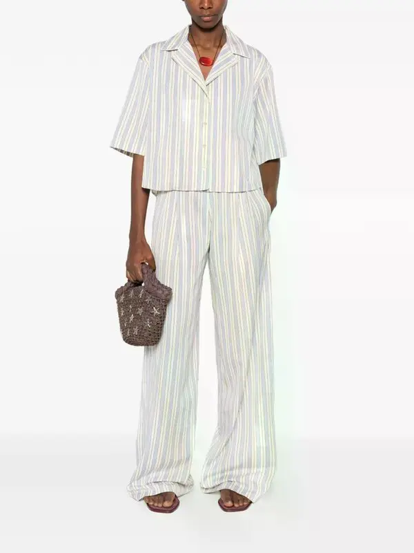 FORTE_FORTE Striped Trousers - Neutrals