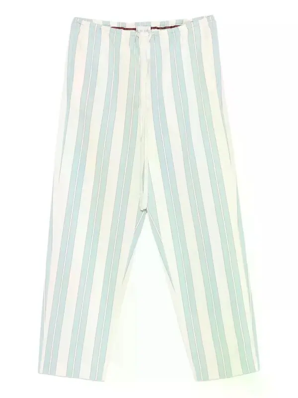 FORTE_FORTE Striped Trousers With Drawstring - White