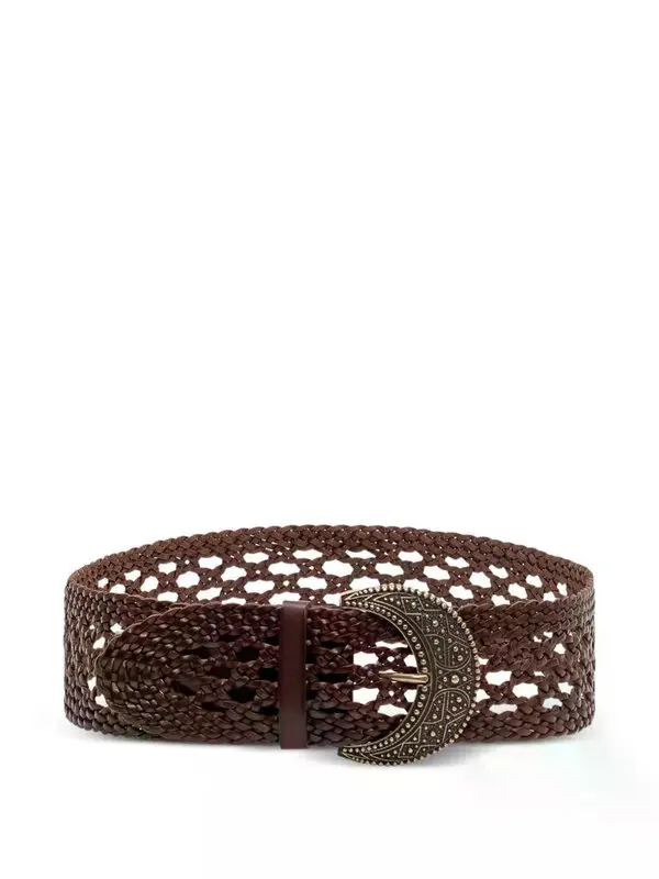 Ba&sh Balmy Woven Moon Buckle Belt - Brown
