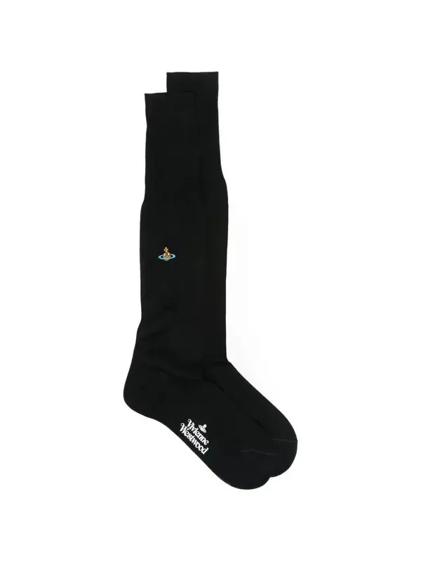 VIVIENNE WESTWOOD Orb-embroidered Socks - Black