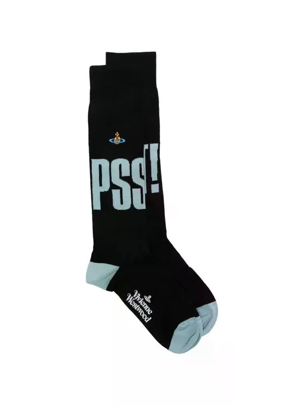VIVIENNE WESTWOOD Logo-print Socks - Black