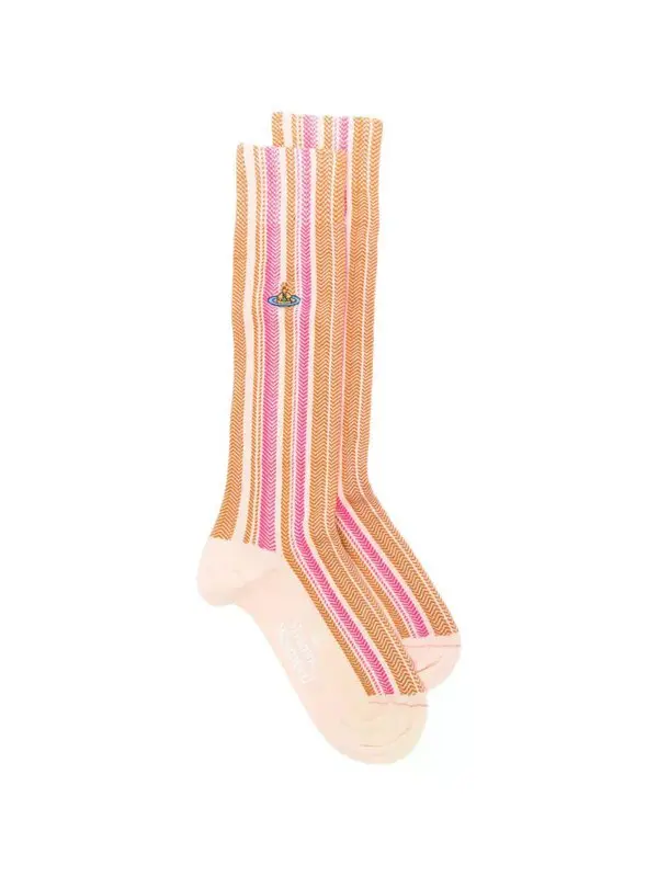 VIVIENNE WESTWOOD Striped Pattern Socks - Neutrals