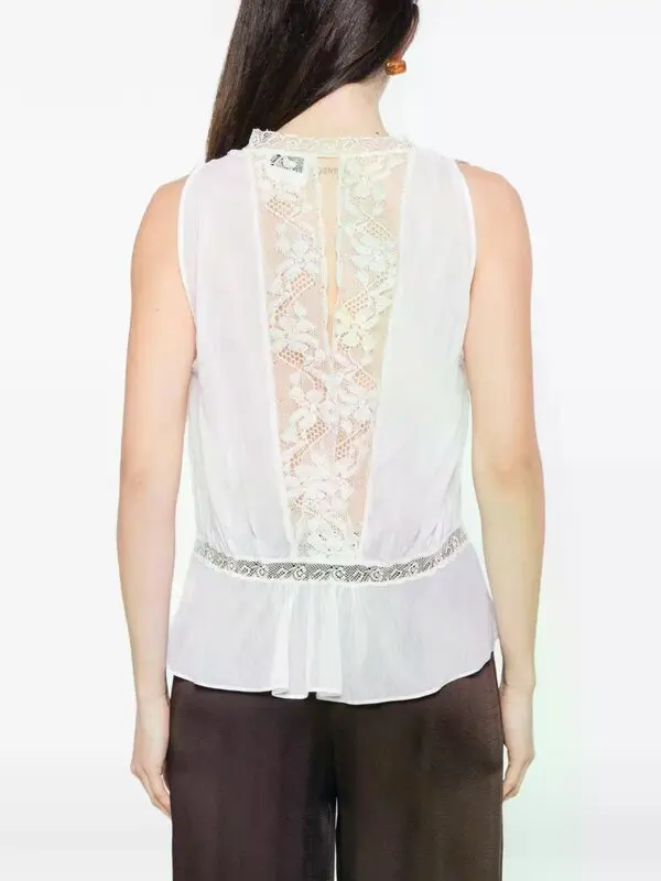 FORTE_FORTE Lace-detail Ruffled Top