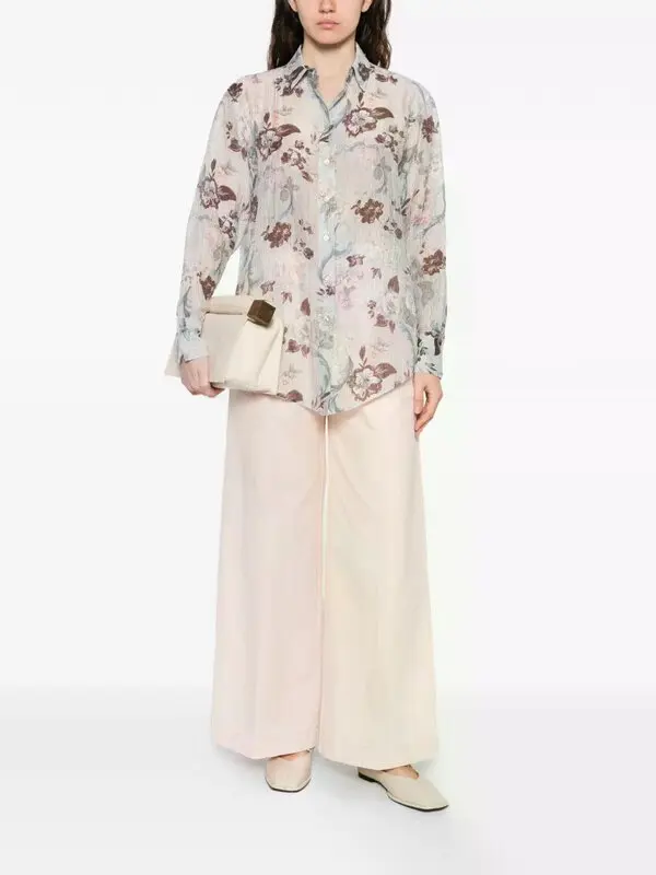 FORTE_FORTE Floral-pattern Shirt - Blue