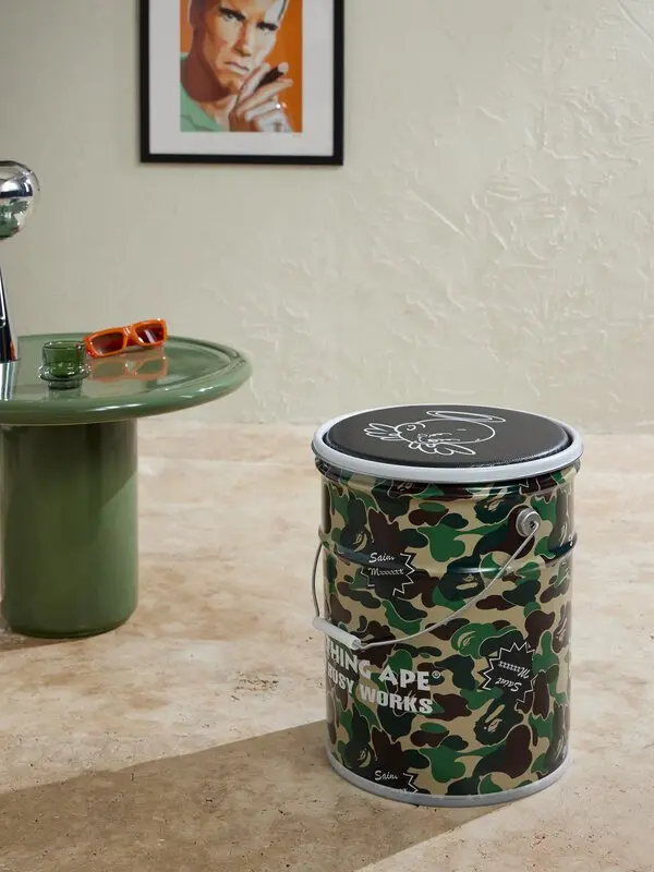SAINT MXXXXXX Bape Camouflage-print Metal Can Stool