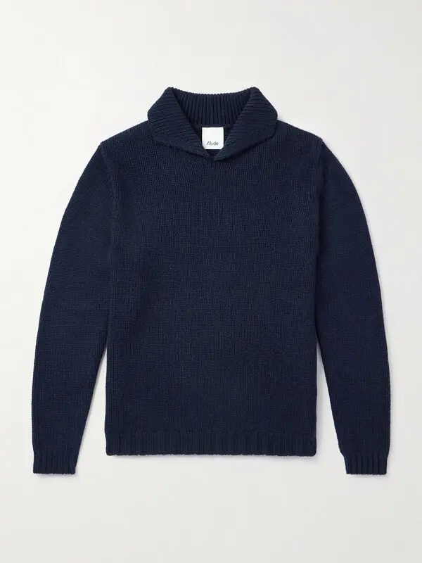 ALLUDE Shawl-collar Virgin Wool And Cashmere-blend Sweater